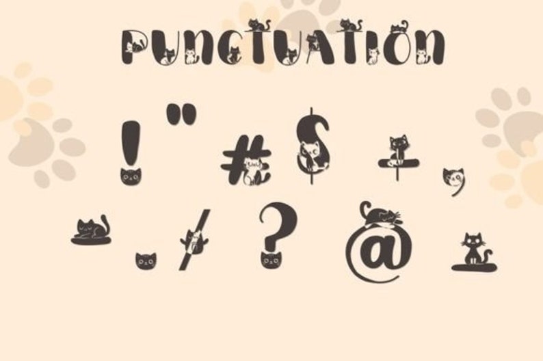 Cat Character Font | Cat Inspired Font | Cat Inspired Text | Cat Font ...
