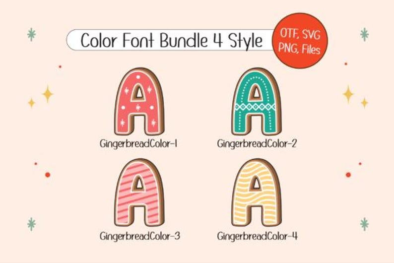 Gingerbread Font Gingerbread Inspired Font Christmas Font Festive Font ...