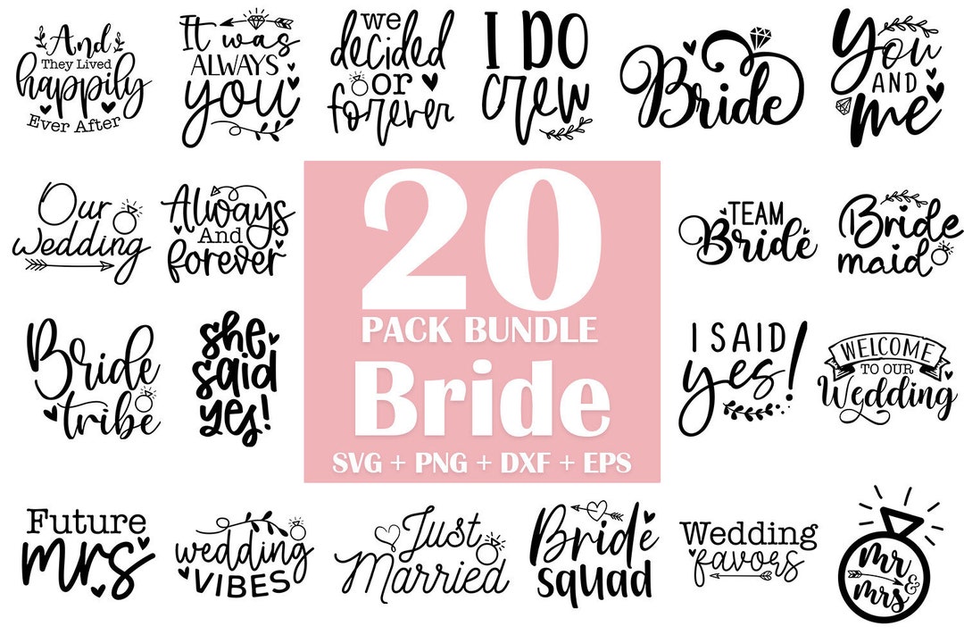 Bride SVG Bundle | Wedding SVG Bundle | Wedding | Png | Eps | Dxf ...