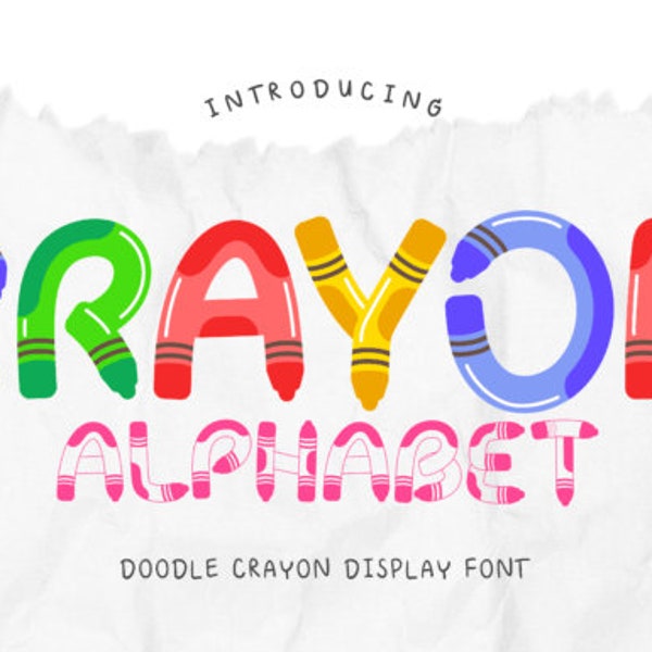 Crayon Font Svg - Etsy