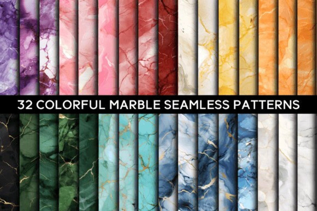 32 Colorful Marble Seamless Patterns | Marble Patterns | Digital ...
