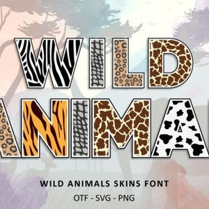 Wild Animals Skins Font | Wild Animals Font | Animal Print Font | Wild ...