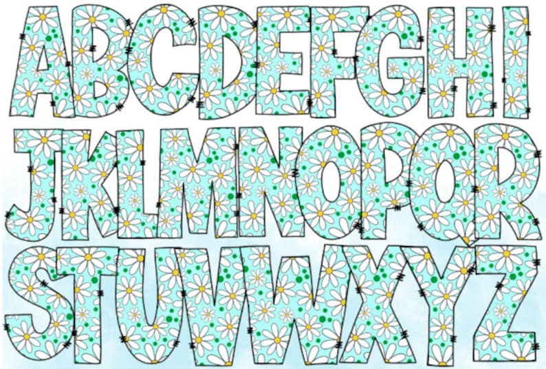 Daisy Font | Daisy Inspired Font | Font | SVG | Daisy Text | Digital ...