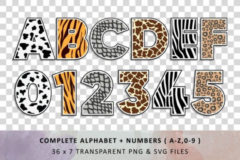 Wild Animals Skins Font | Wild Animals Font | Animal Print Font | Wild ...