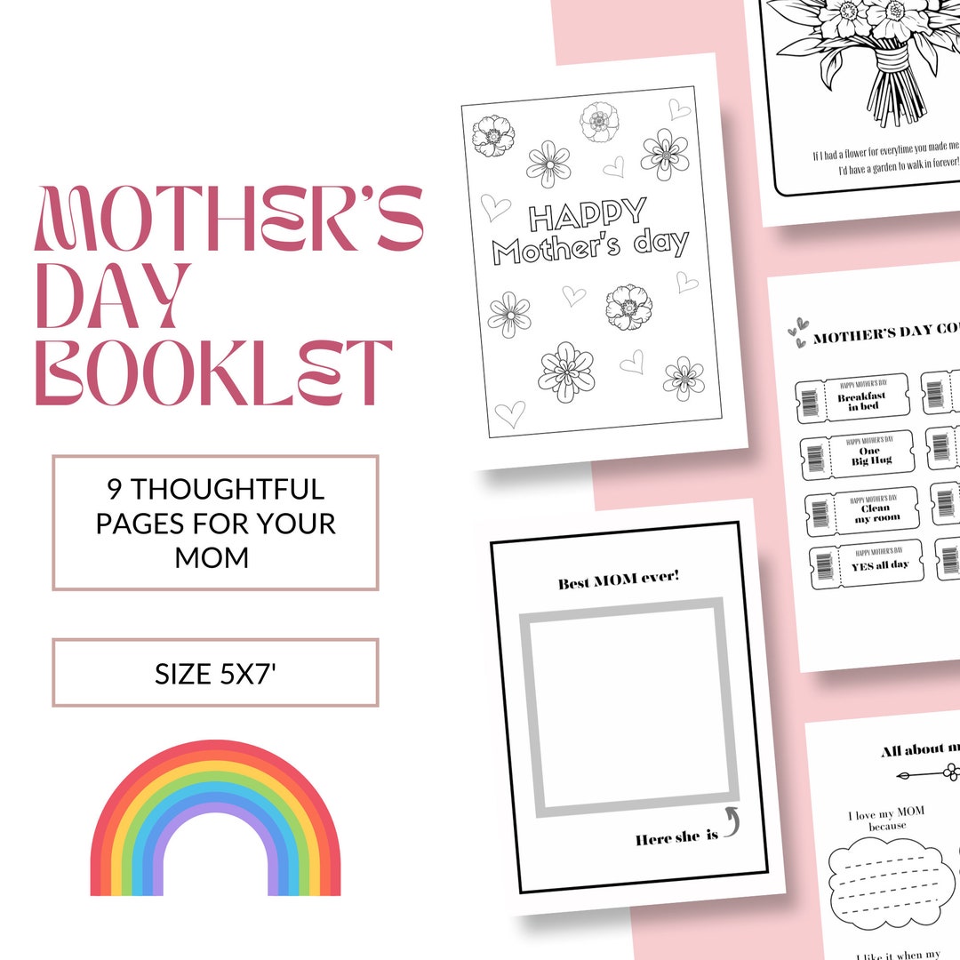 Mother's Day Printable Activity Book for Kids, Mother's Day Scrapbook ...