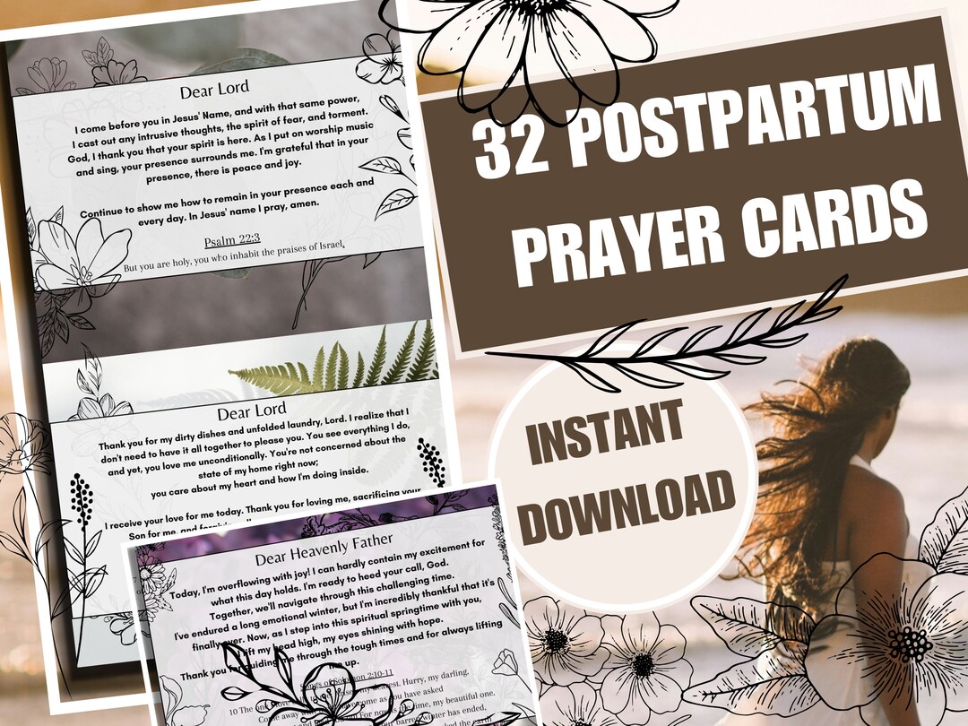Postpartum Prayer Cards Inspirational Powerful Prayers to Support ...