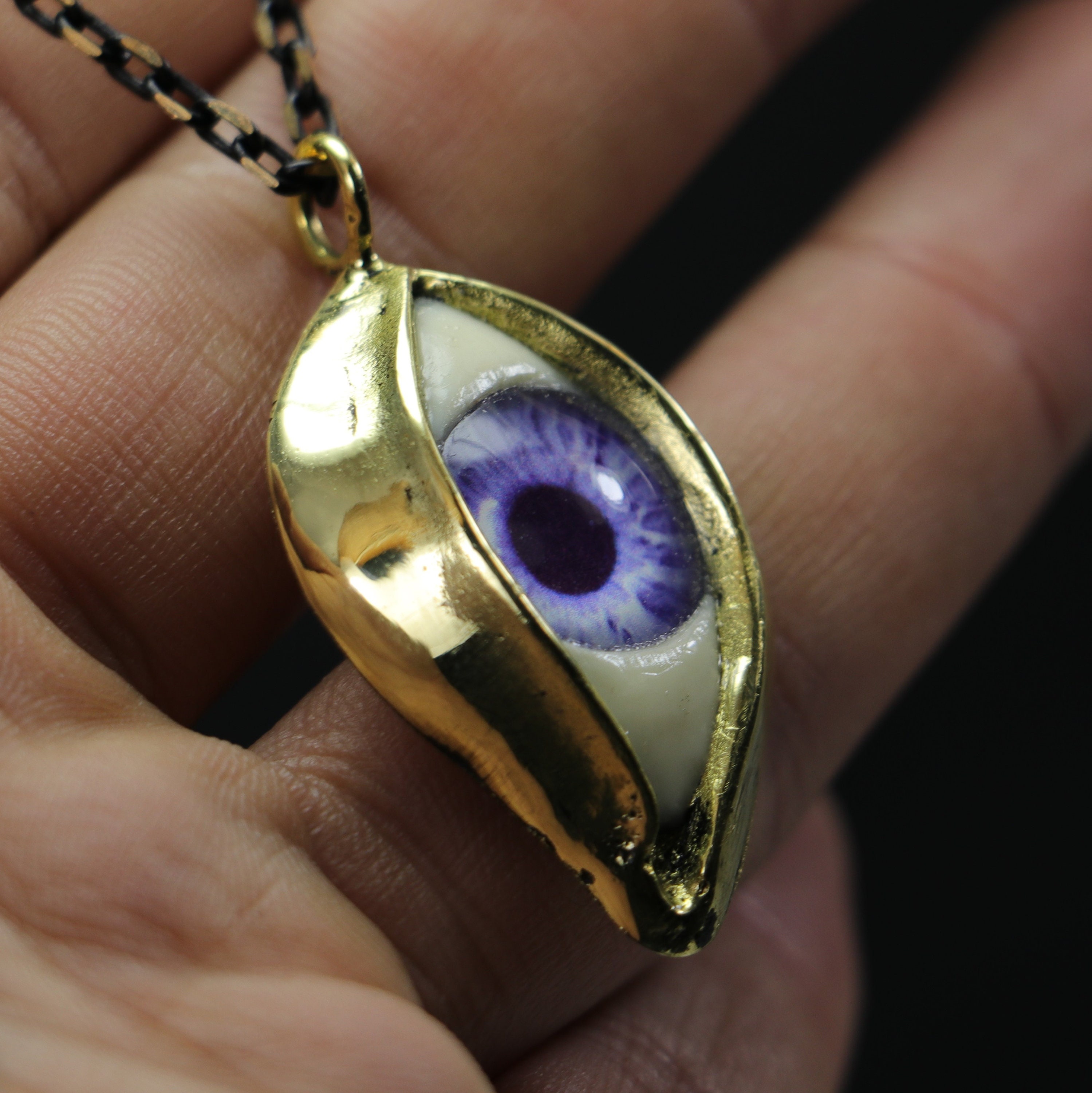 Awakening Eye Pendant, Blue Eye Necklace, Eye Jewelry, Doll Eye ...