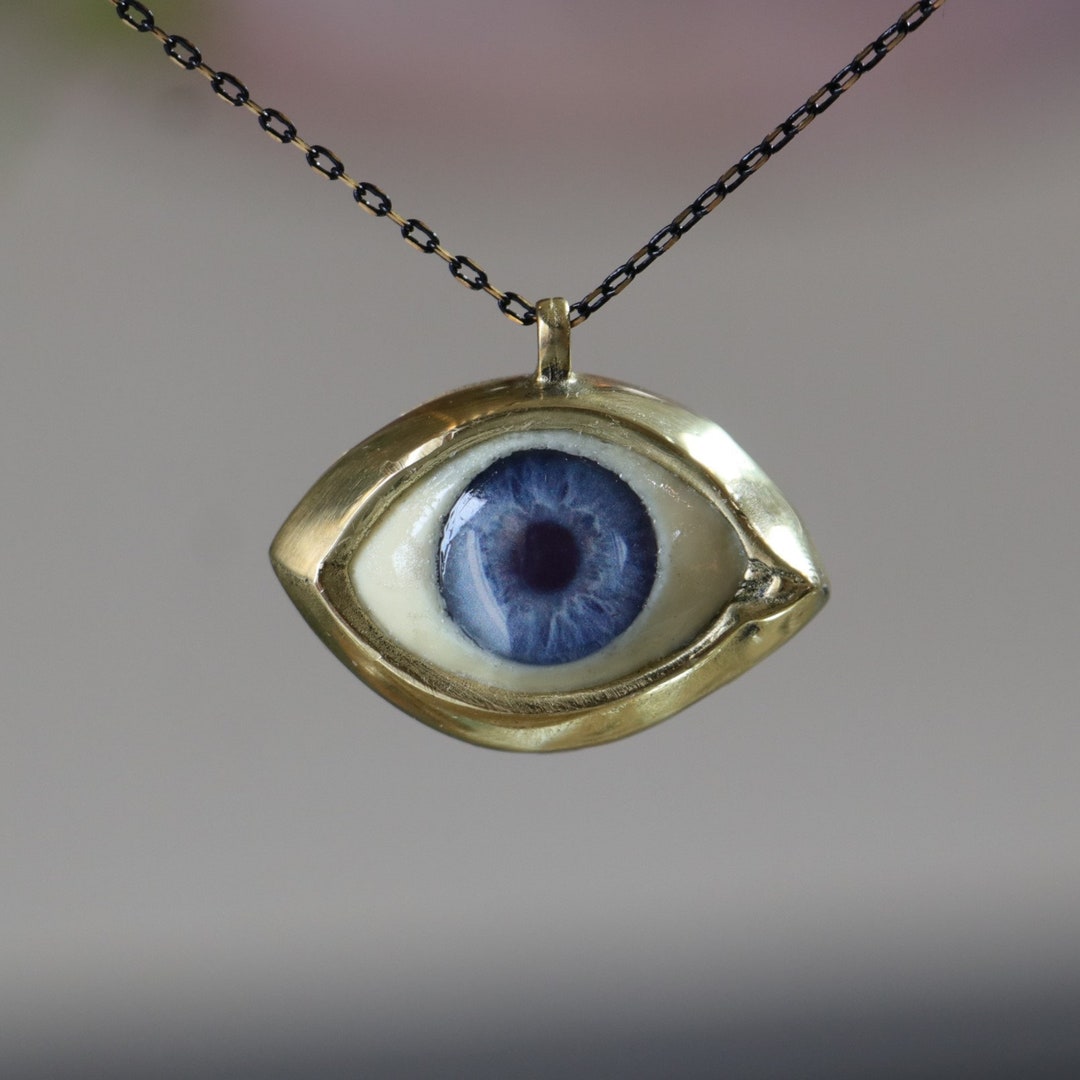 Blue Human Eye Pendant, Gifts for Women, Eye Jewelry, Blue Eye, Eyeball ...