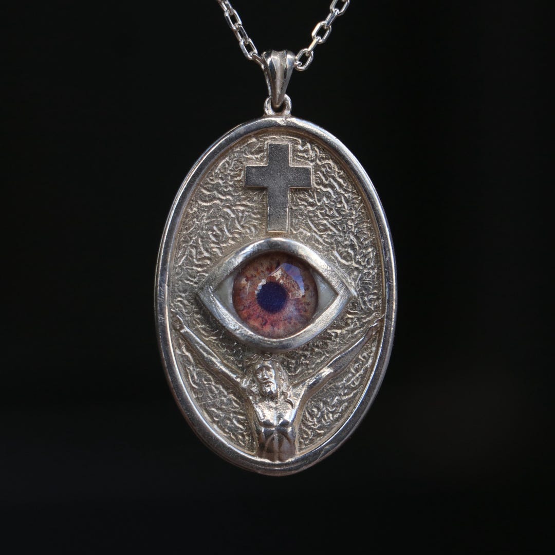Jesus & Eye of Providence Necklace, Blessed Protection Pendant, Divine ...