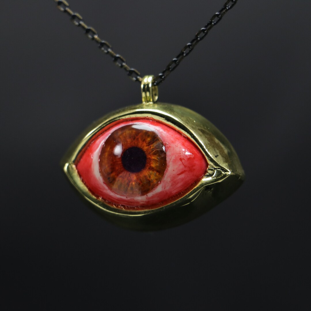 Brown Human Eye Pendant, Gifts for Women, Blody Brown Eye Necklace ...