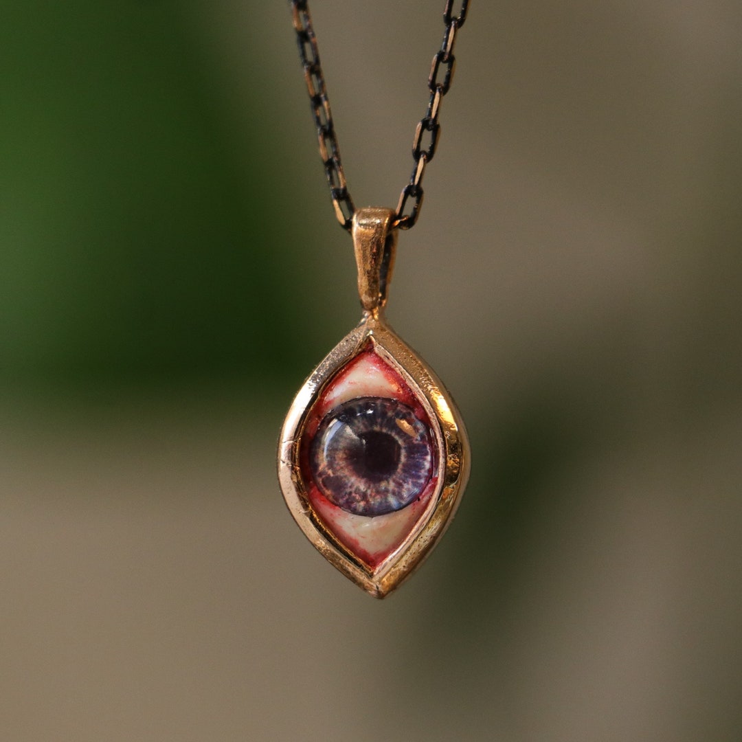 Blue Orb Eye Pendant, I See You Necklace, Glowing Eye Pendant ...
