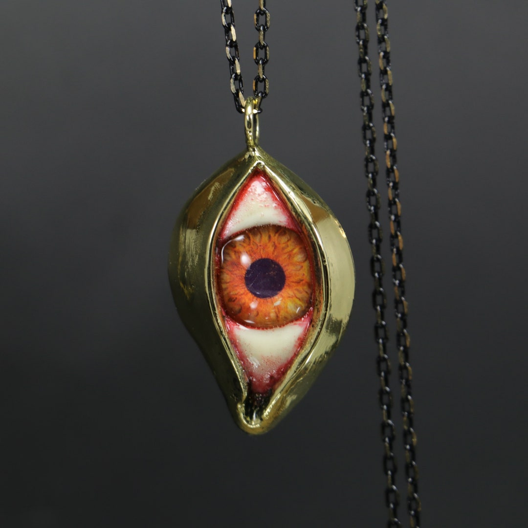 Real Handmade Hazel Eye Silver Pendant, Hazel Brown Eyes Necklace ...