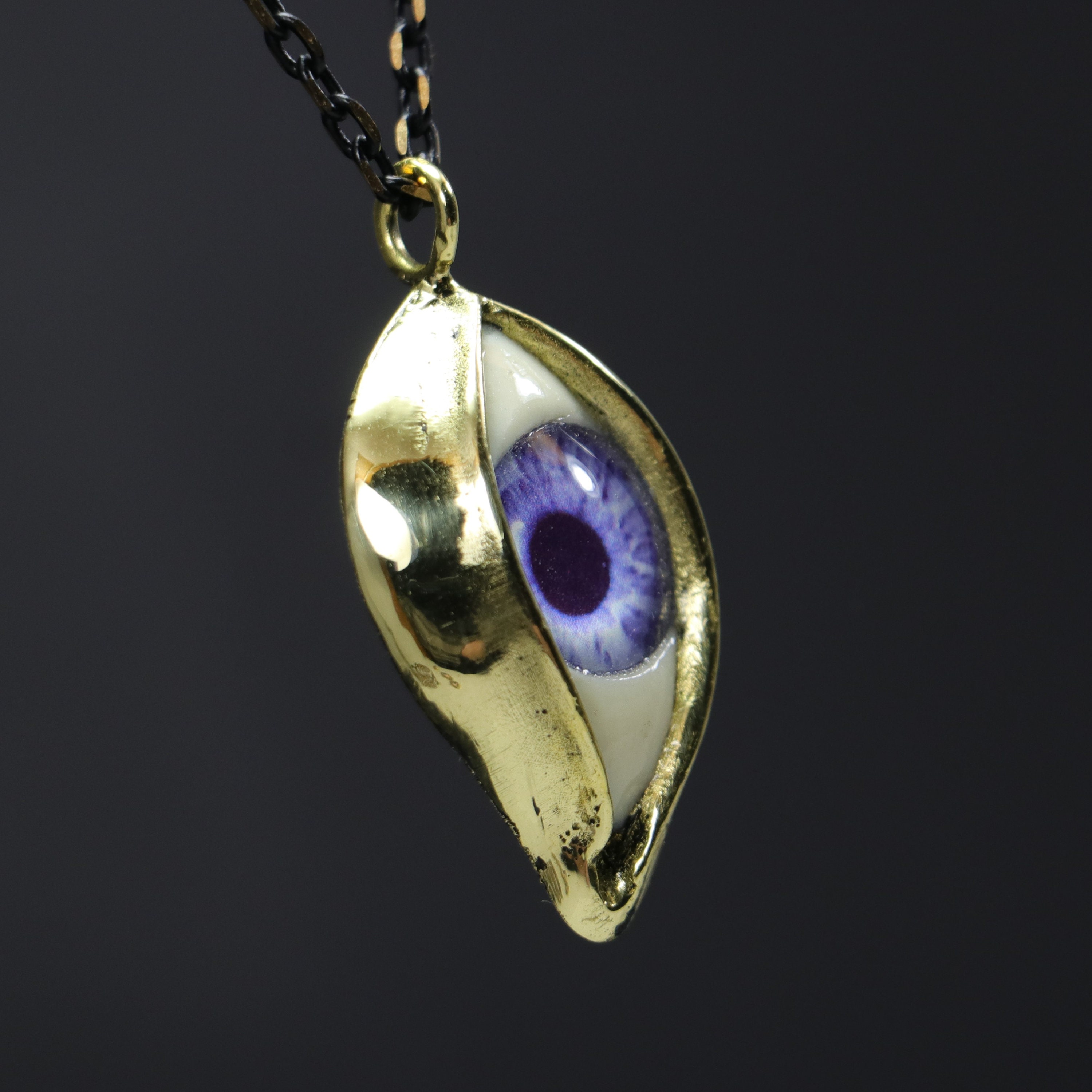 Awakening Eye Pendant, Blue Eye Necklace, Eye Jewelry, Doll Eye ...