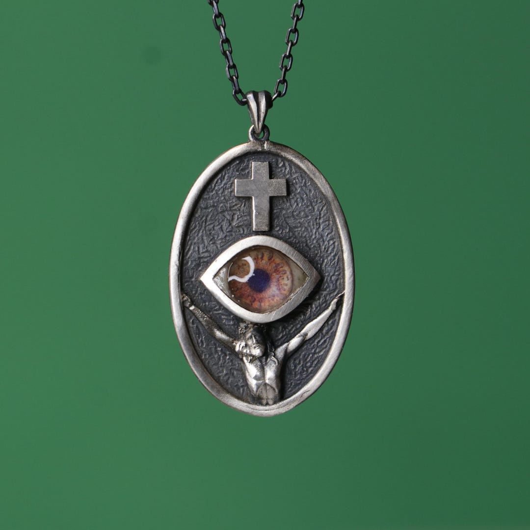 Christ’s Eye Pendant, Divine Eye of Christ, Jesus & Eye Charm, 925K ...