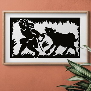 Linocut Print, Indian Folk Art, Bengal Art, Nandalal Bose, Sahaj Path ...