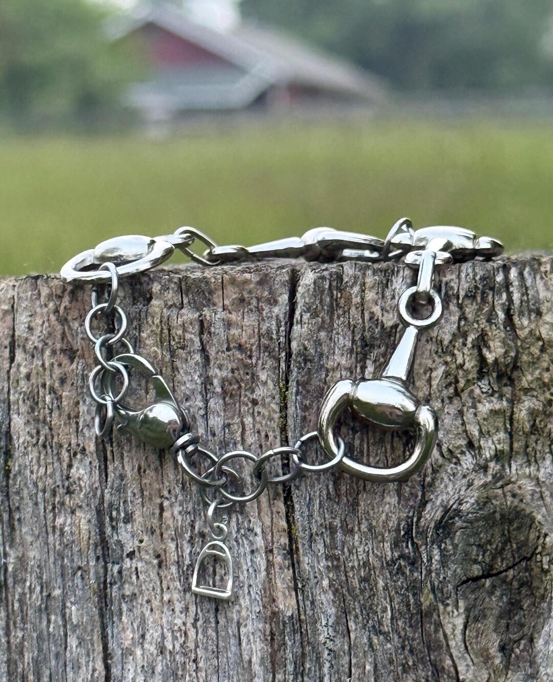 Horse Vibes Stirrup Charm Bracelet, Chunky Snaffle Bit Chain ...