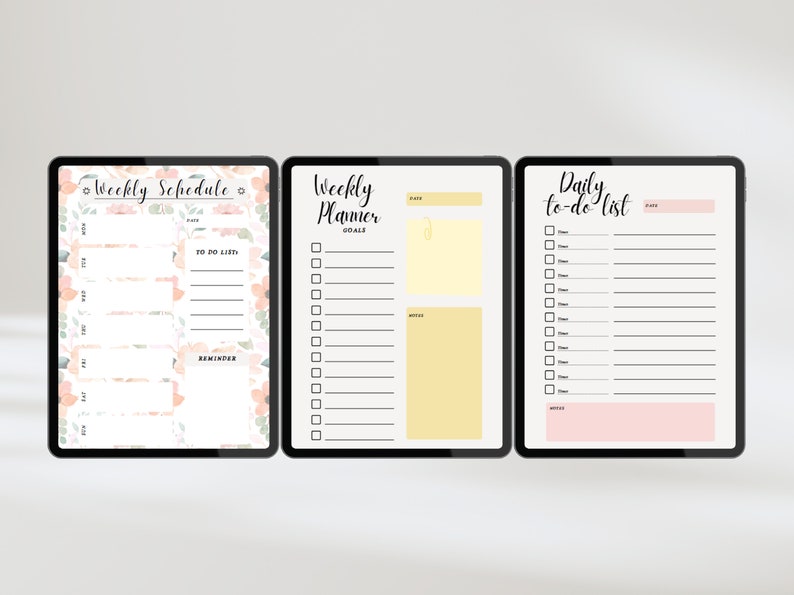 Chic Floral Digital Planner - Elegant Botanical E-planner for Daily ...