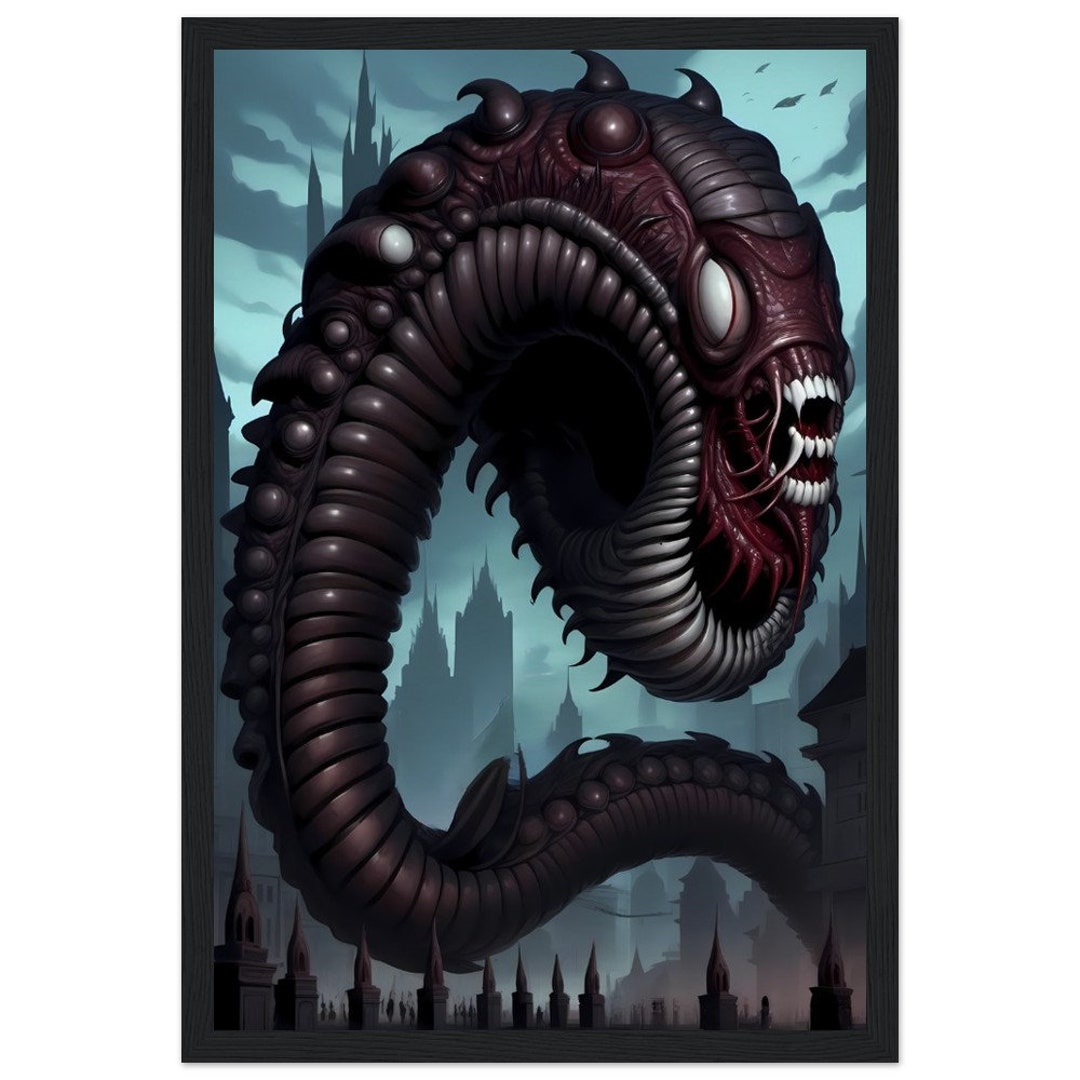 Giant Worm City, Wall Art Home Decor, Framed Poster, Metal Prints ...