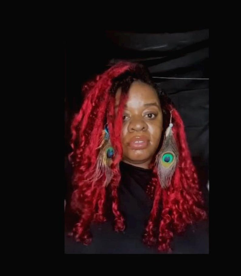 Premium Human Hair Faux Locs - Boho Style Loc Extensions| Vibrant Red ...