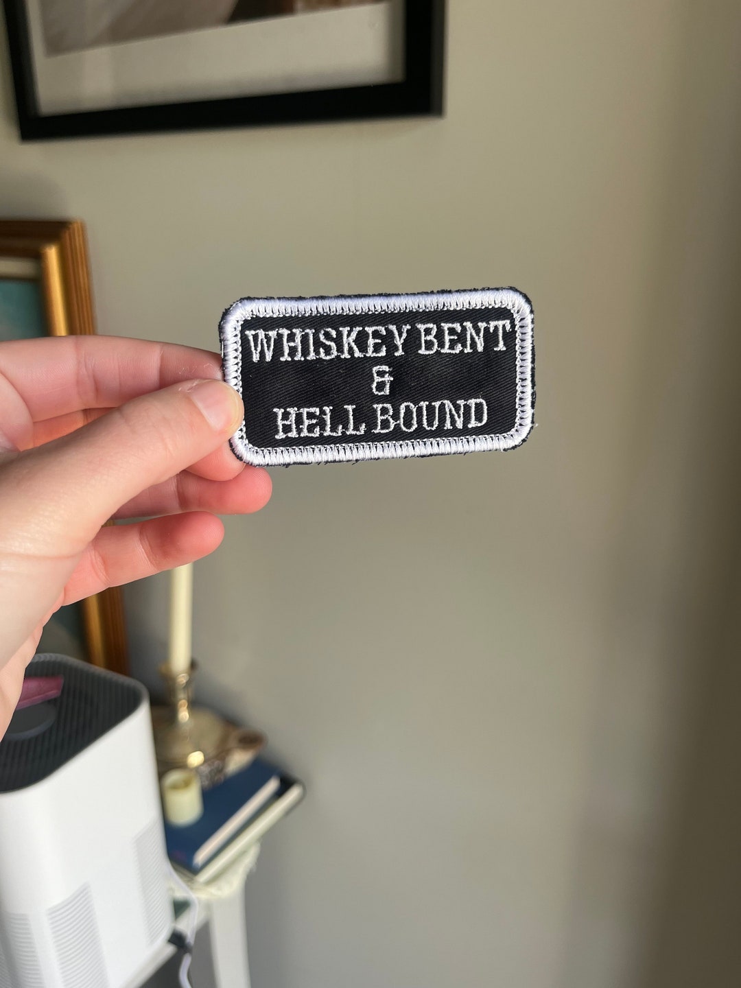 Whiskey Bent and Hell Bound Patch | Western | Western Patch | Ironon Embroidery Patch | Trucker ...