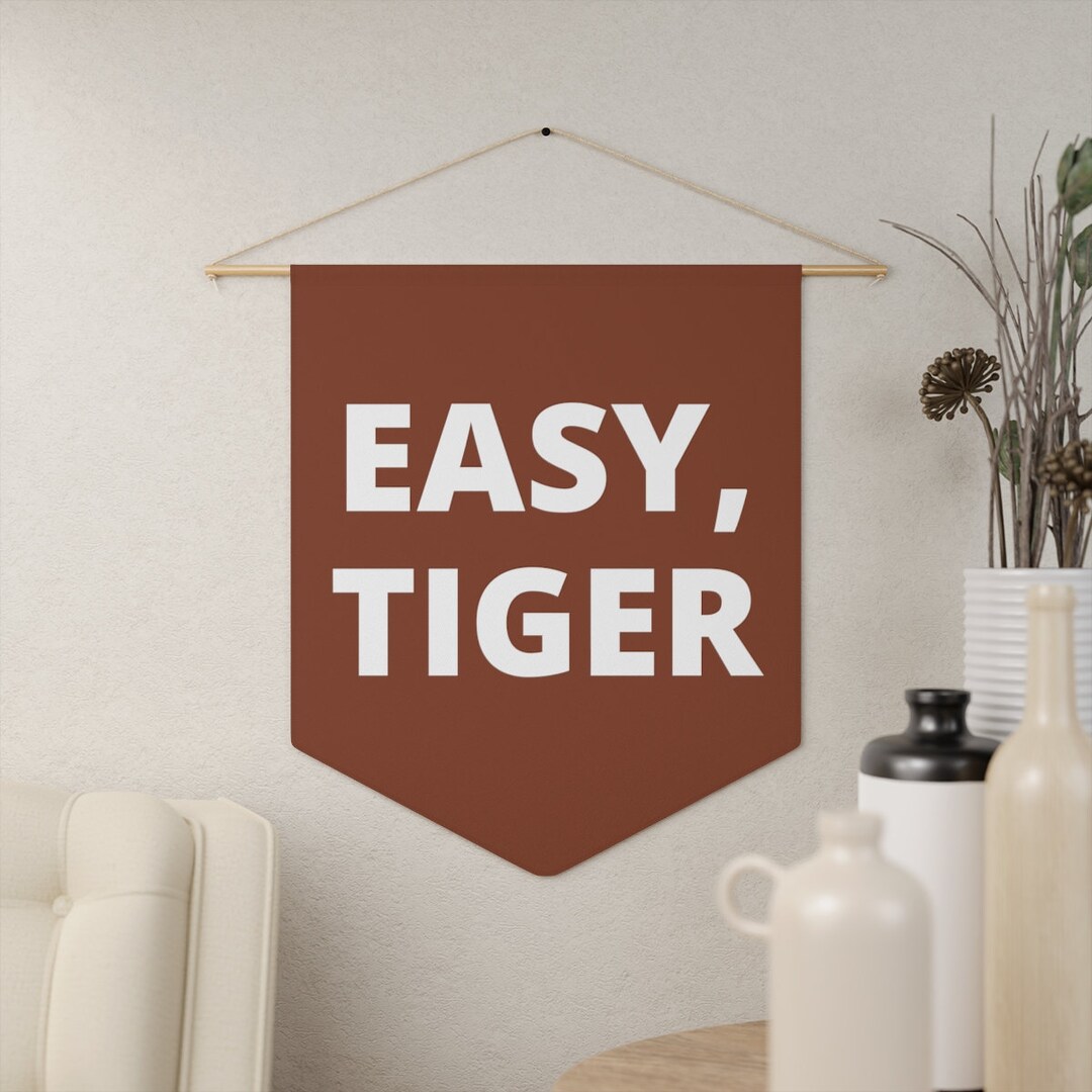 Easy Tiger Pennant, Easy Tiger Flag, Nursery Decor, Baby Shower Gift ...