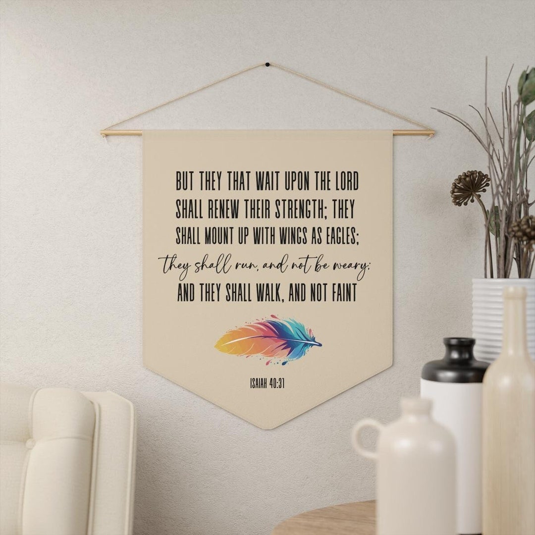 Isaiah 40:31 KJV Scripture Pennant, Christian Banner - Etsy