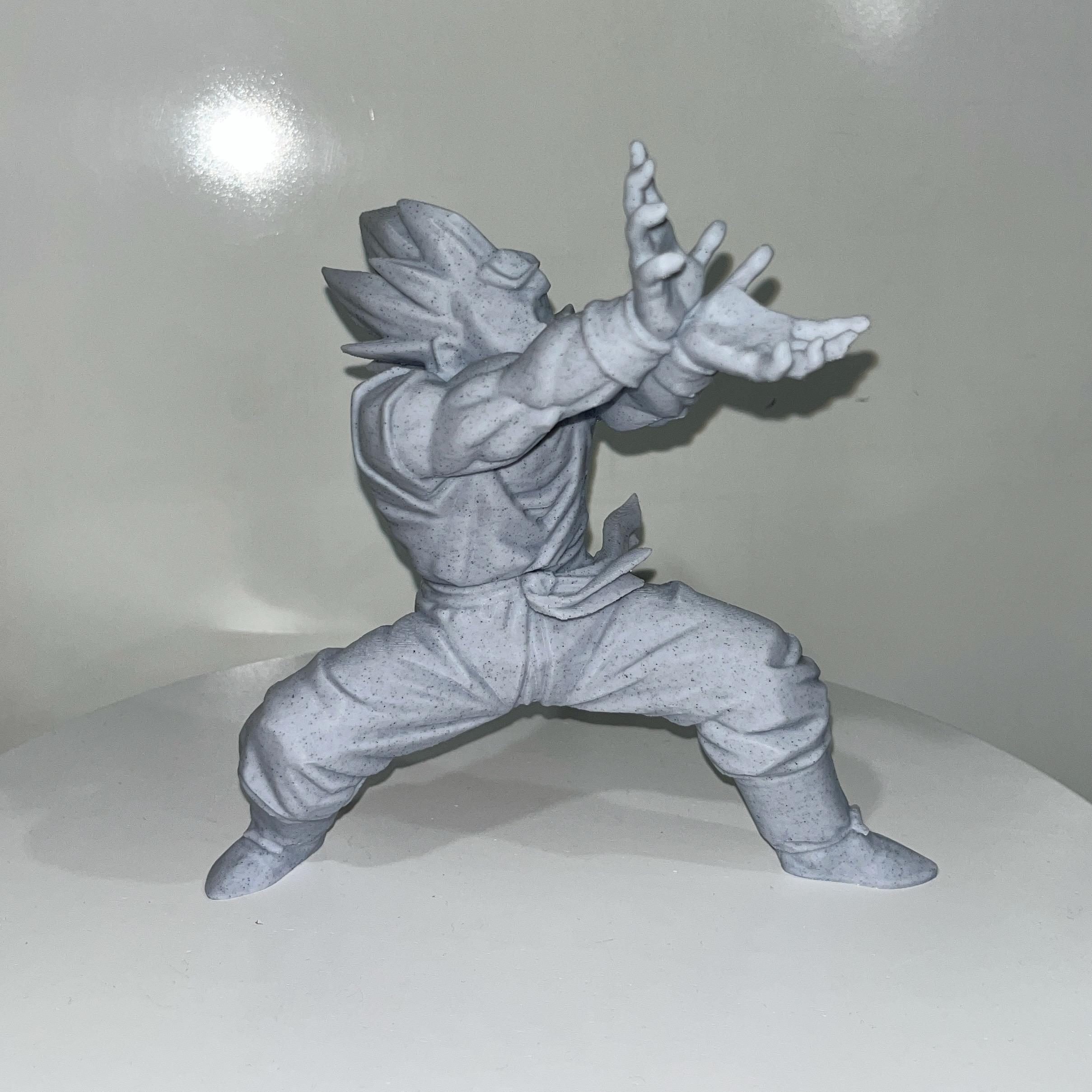 Goku Statue: 3D Printed Marble PLA+ Anime Decor - Etsy