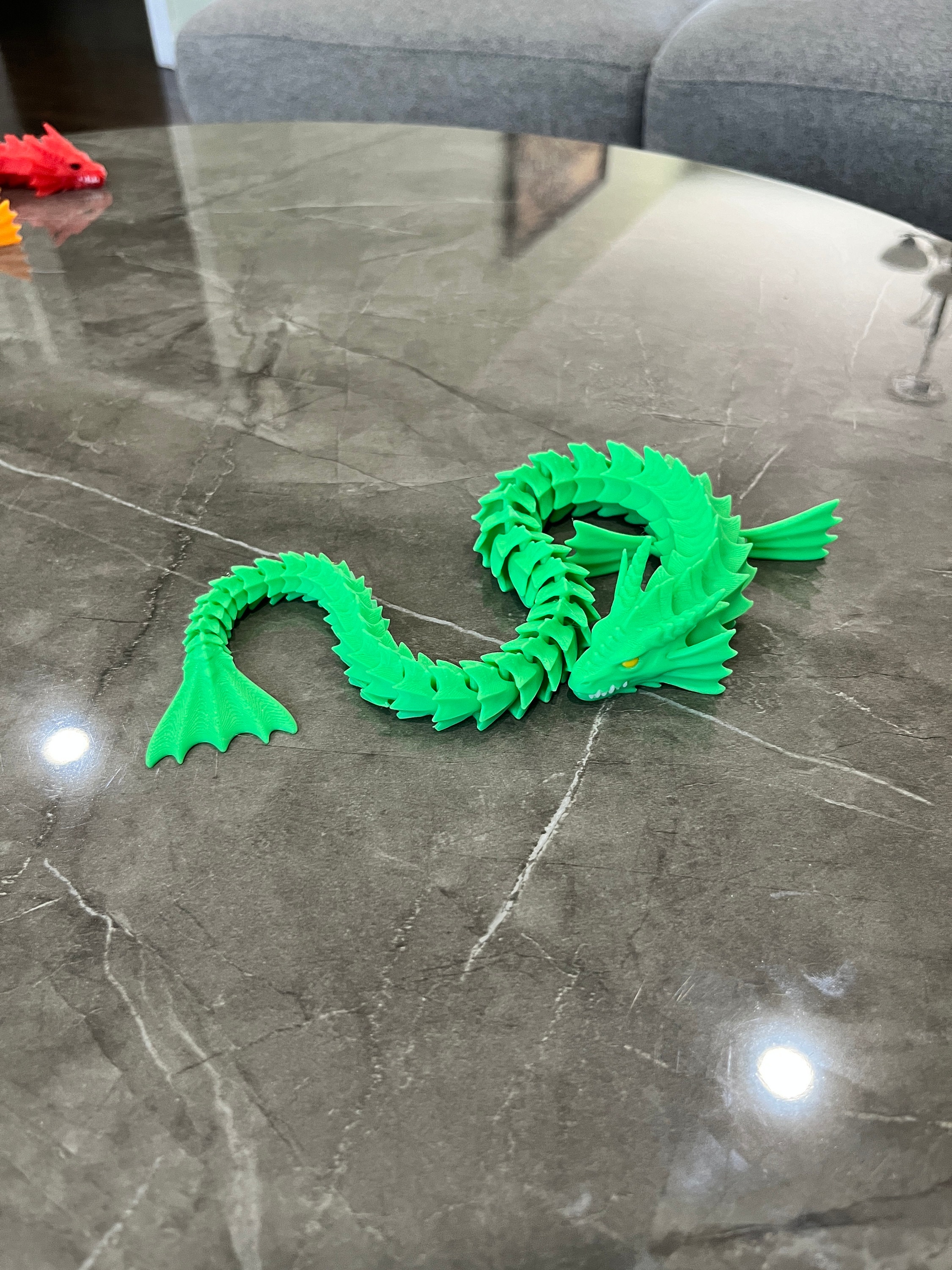 Articulated Sea Serpent Dragon Model Toy, 45cm Length Figurine Statue ...