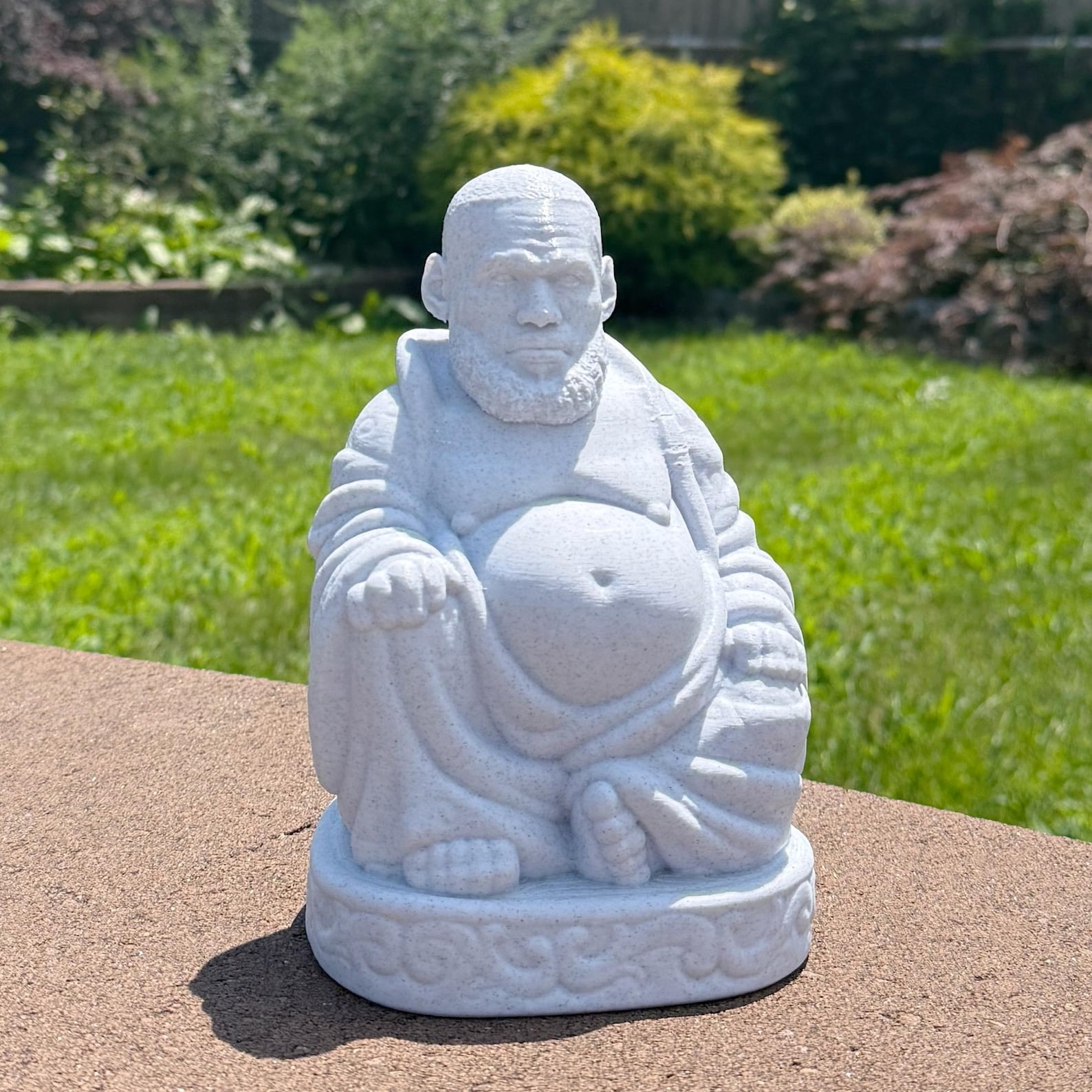 Lebron Buddha 3D Printed Statue – Unique Marble Finish PLA+ Desk Decor ...