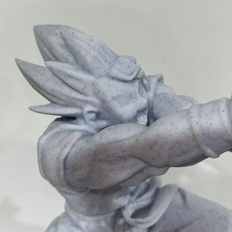 Goku Statue: 3D Printed Marble PLA+ Anime Decor - Etsy