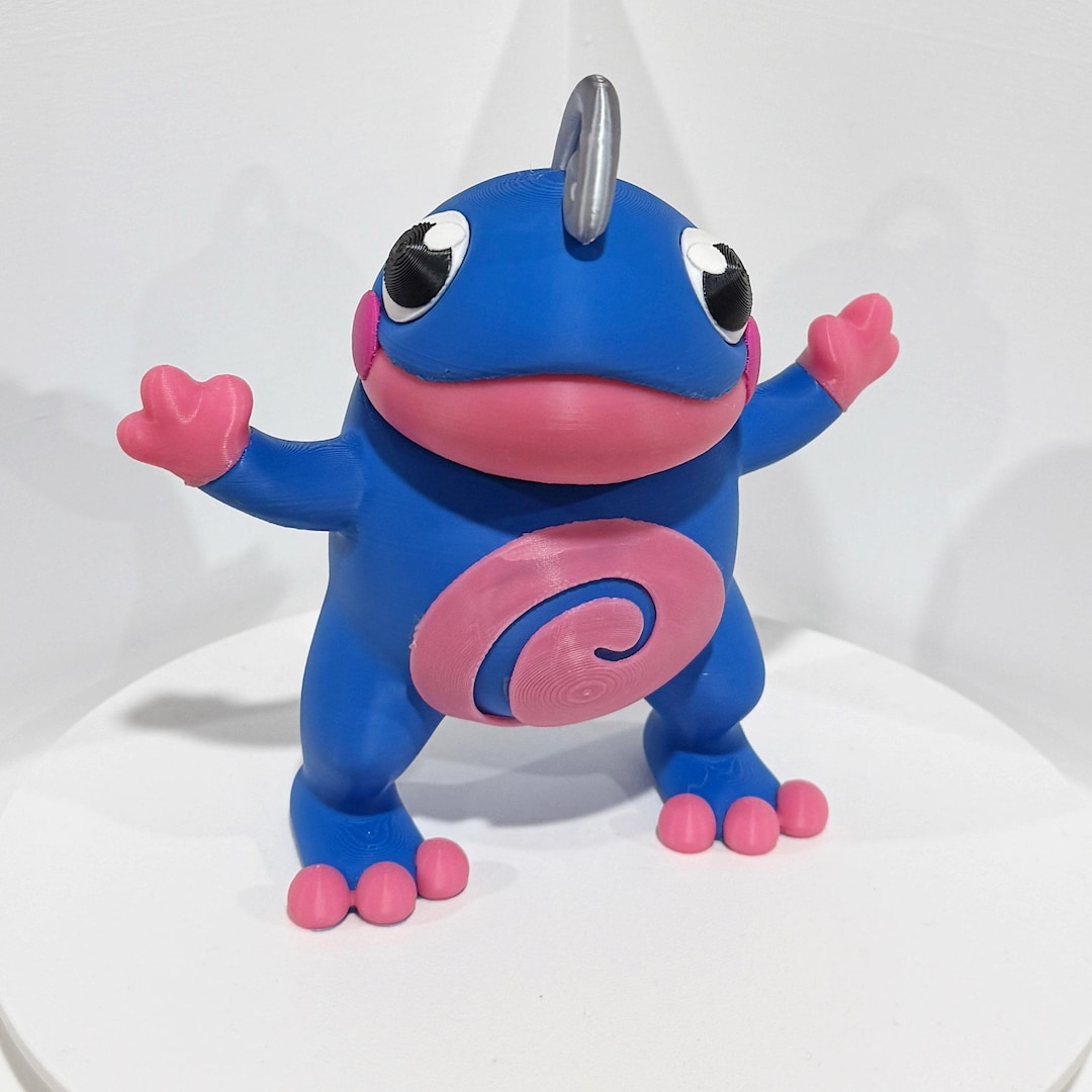 Shiny Anime Toad Blue and Pink Statue Decor - 15cm Tall - Etsy