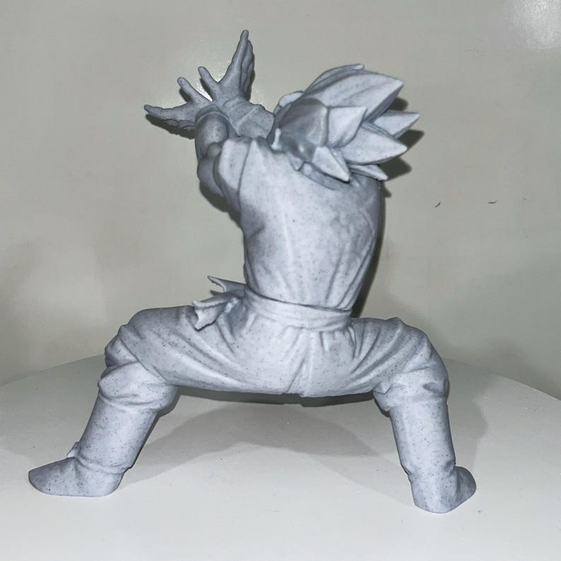 Goku Statue: 3D Printed Marble PLA+ Anime Decor - Etsy