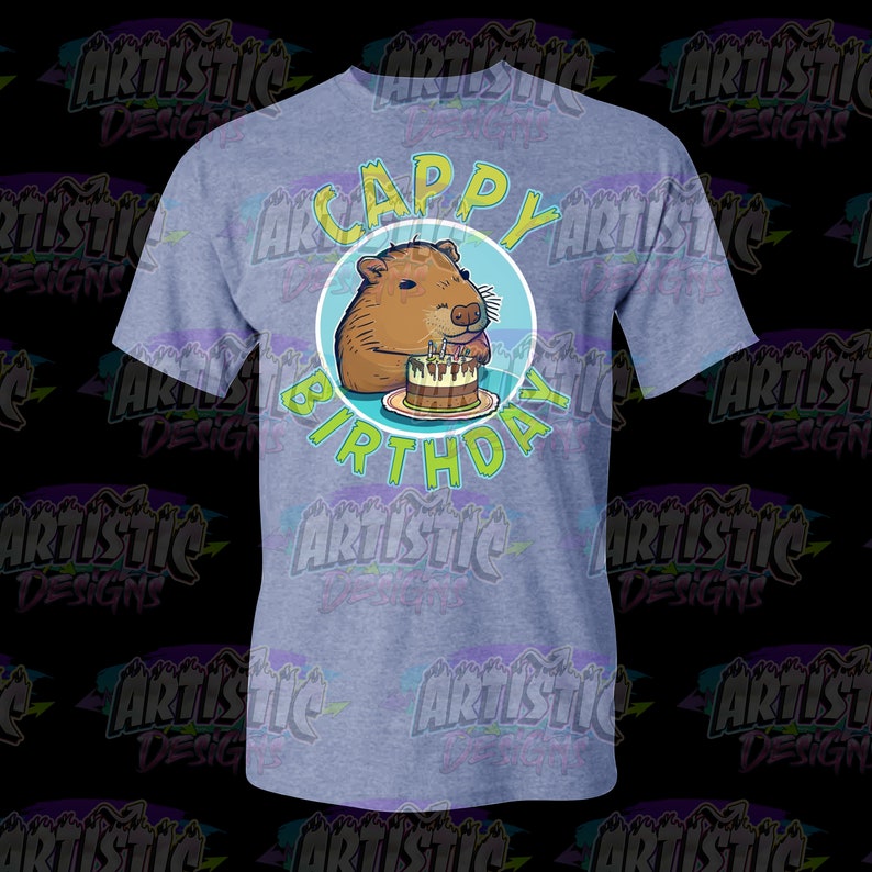 Cappy Birthday Capybara With Cake Design Png Clipart Image - Etsy