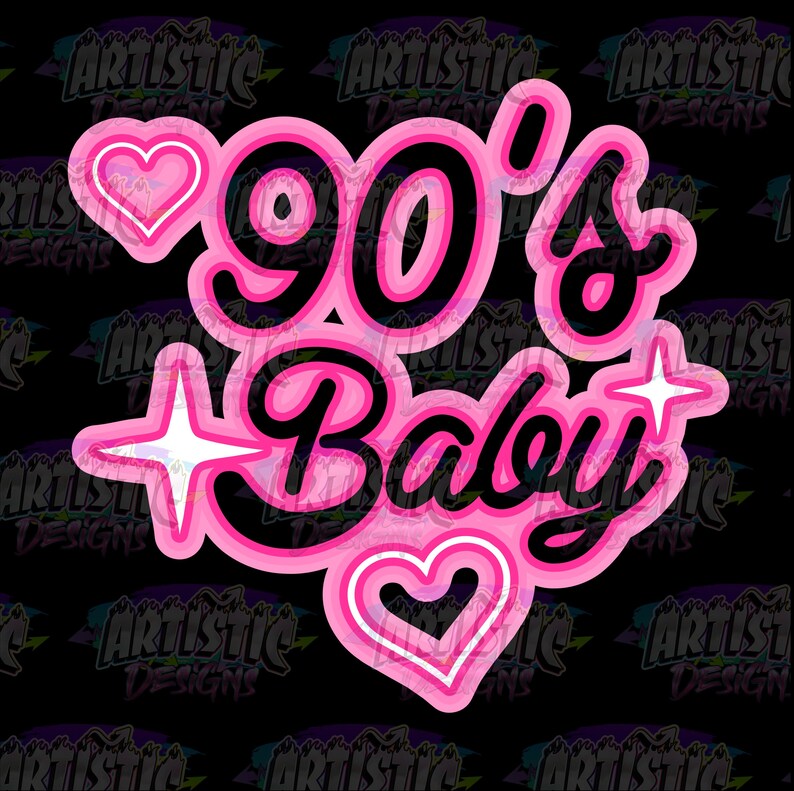 90s Baby Neon Sign Airbrush Png Sublimation Dtf Shirt Design - Etsy