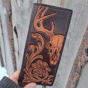 Handtooled Roper/ Long Wallet - Etsy