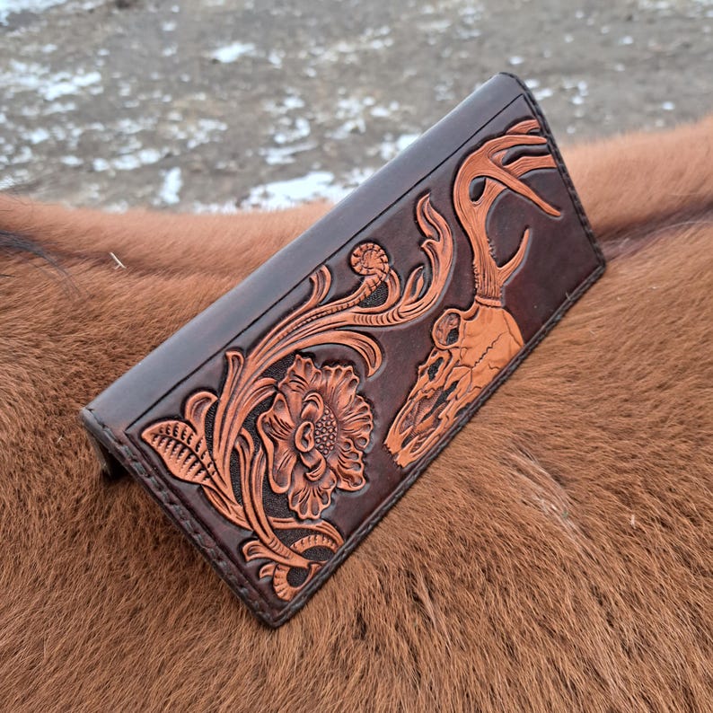 Handtooled Roper/ Long Wallet - Etsy