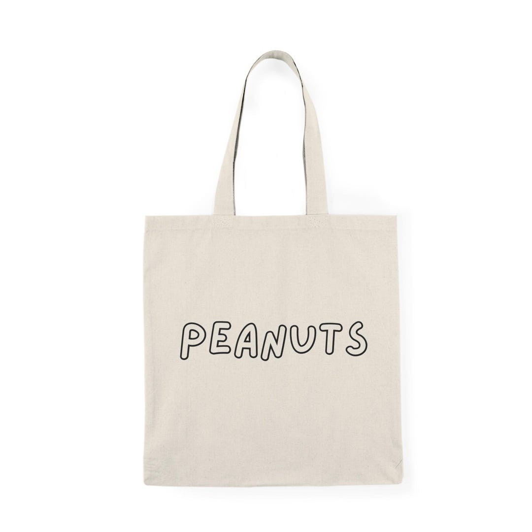 Peanuts Snoopy Woodstock Natural Tote Bag, Eco-friendly Cotton Canvas ...