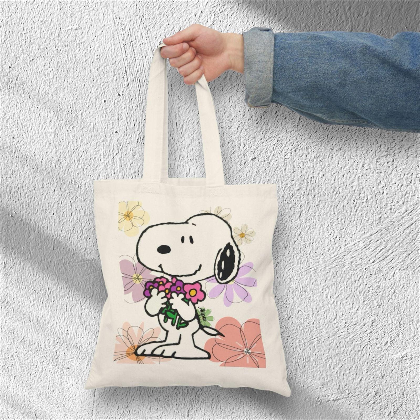 Peanuts snoopy Natural Tote Bag - Etsy