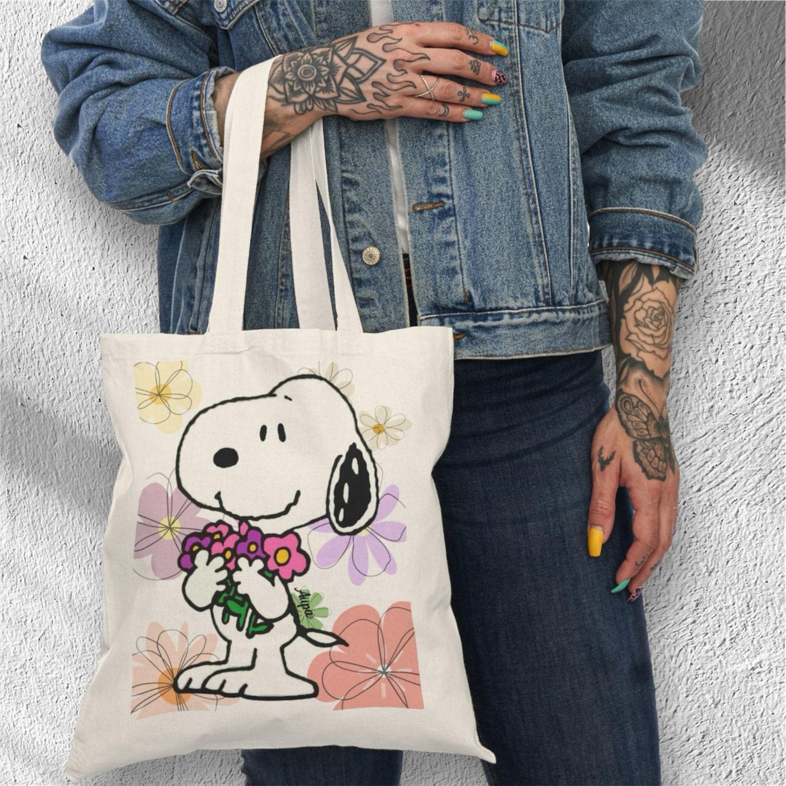 Peanuts snoopy Natural Tote Bag - Etsy