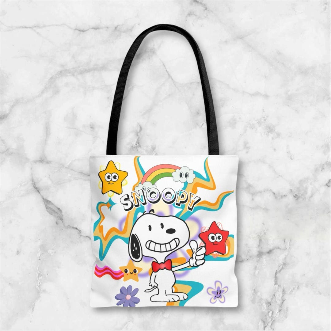 Peanuts snoopy Retro Style Tote Bag - Etsy