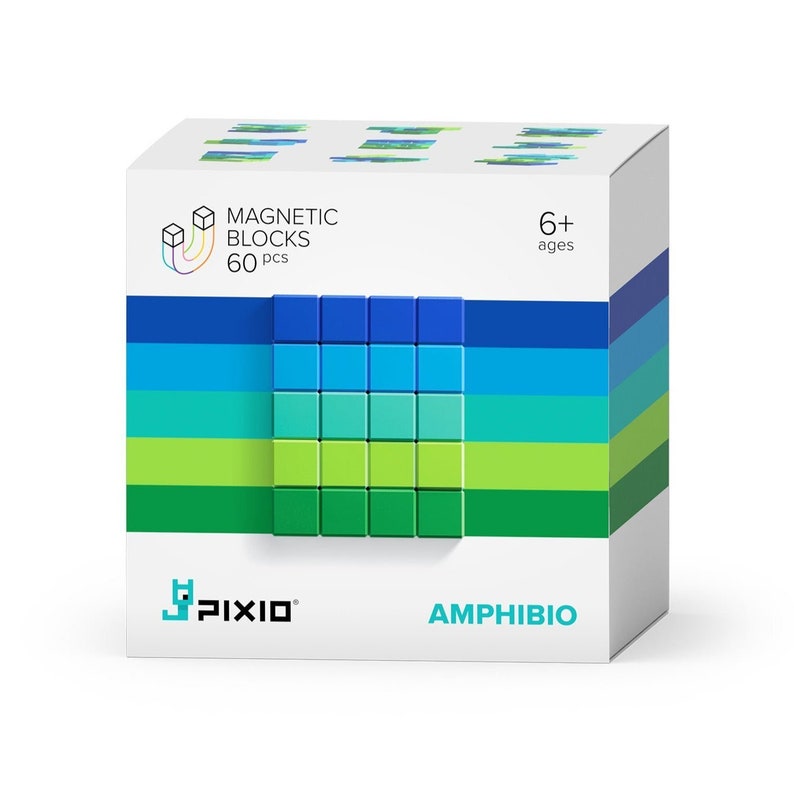 Pixio Abstract Series Amphibio 60 Magnetic Blocks in 5 Colors Free App ...