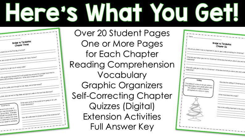 Bridge to Terabithia Novel Study Unit - Bridge to Terabithia Book Unit ...
