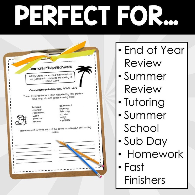 Summer Learning Activities for Fifth & Sixth Graders - Etsy