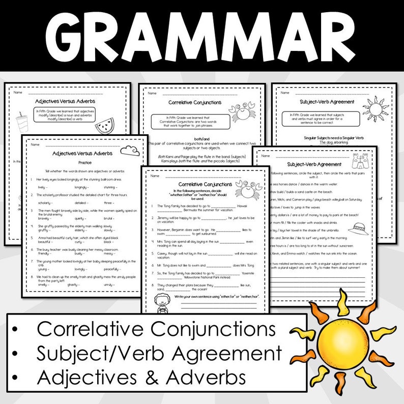 Summer Learning Activities for Fifth & Sixth Graders - Etsy