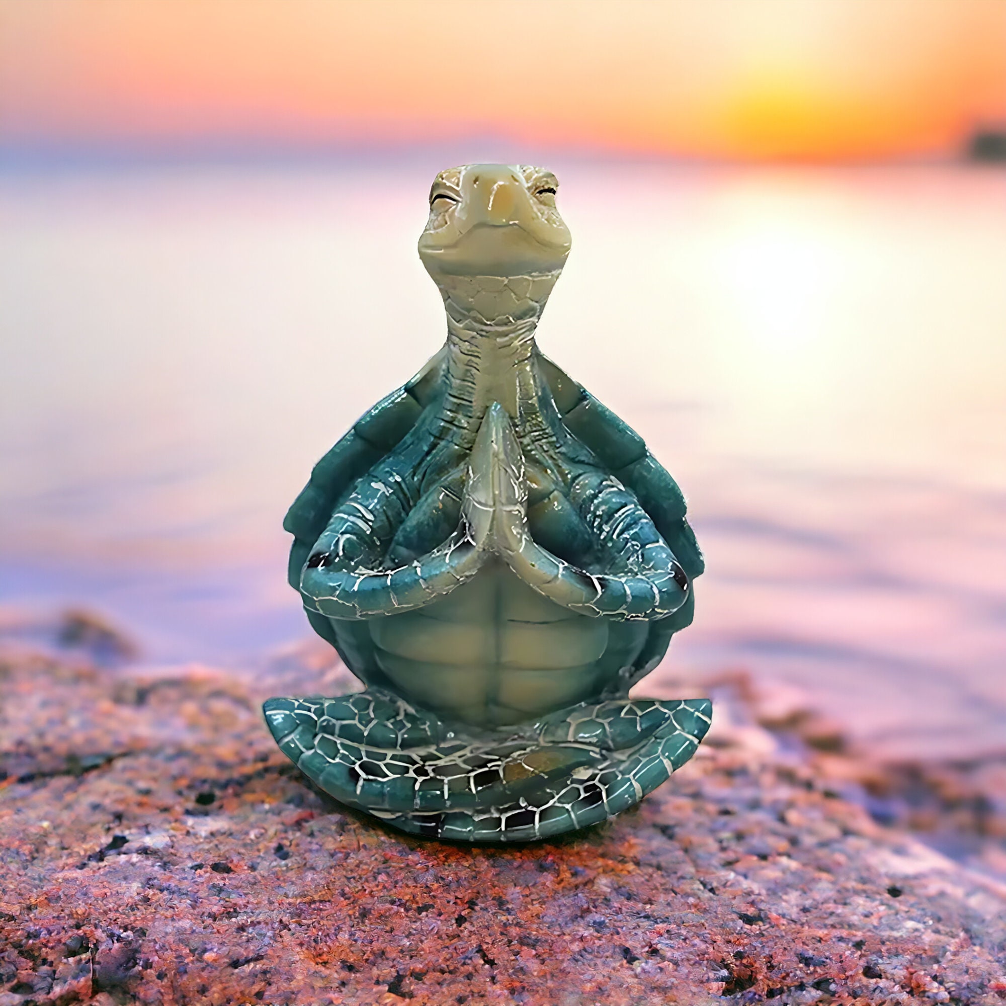 Zen Meditating Turtle Statue Calming Anti-anxiety Sea Turtle Decor for ...