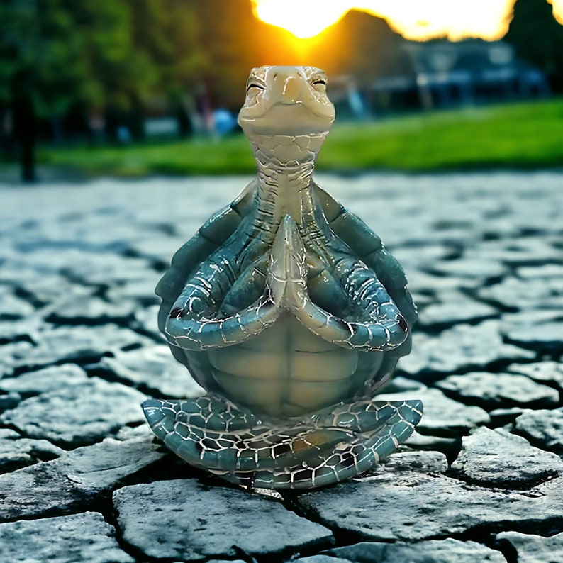 Zen Meditating Turtle Statue Calming Anti-anxiety Sea Turtle Decor for ...