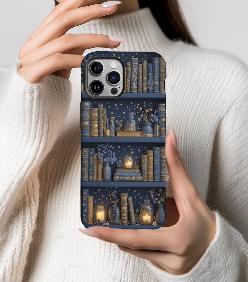 Celestial Starry Night Dark Academia Bookcase Cell Phone Case,fantasy ...
