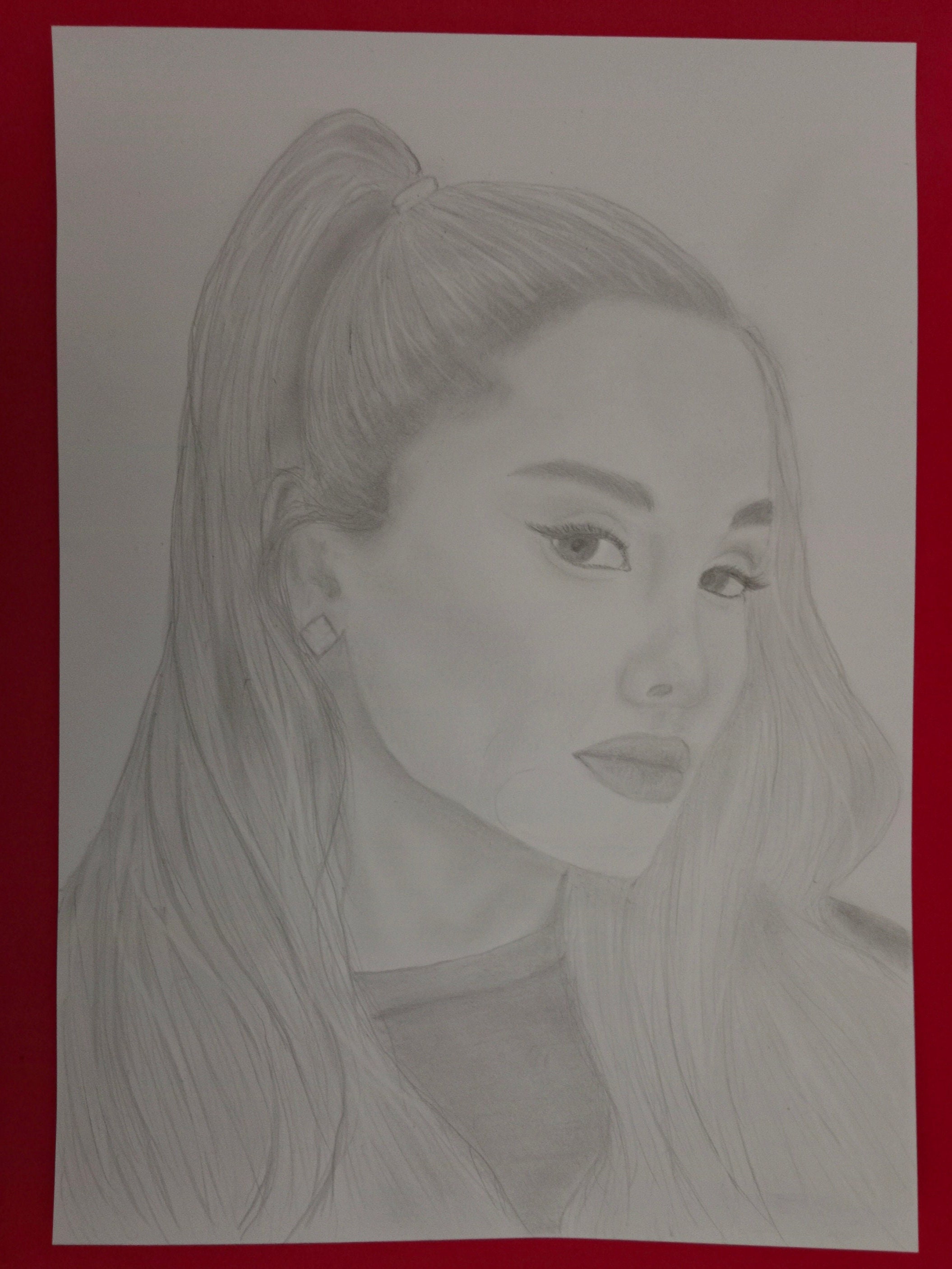 Portrait of Ariana Grande. Hand Made, Pencil Drawing. A4 Format - Etsy
