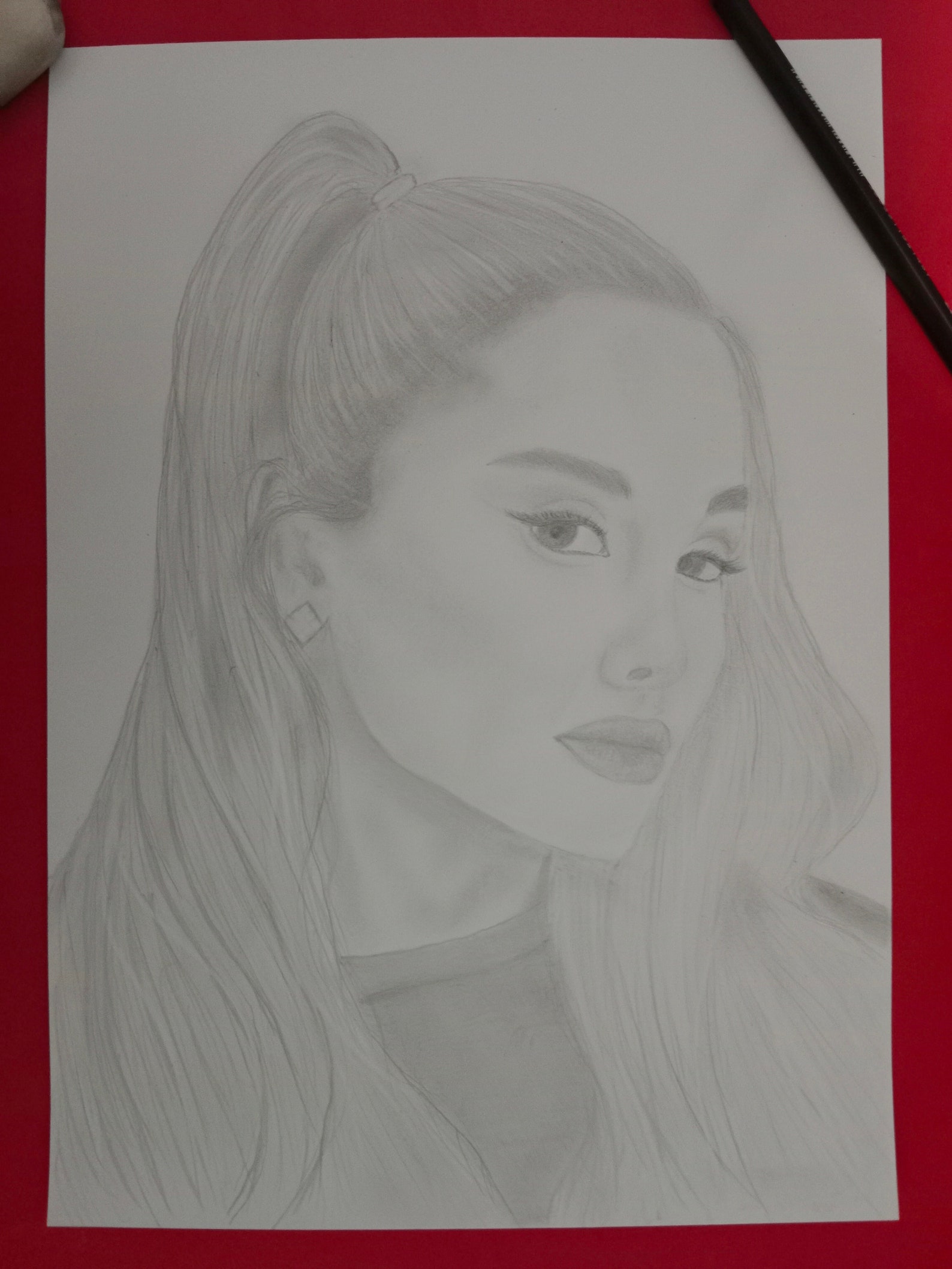 Portrait of Ariana Grande. Hand Made, Pencil Drawing. A4 Format - Etsy