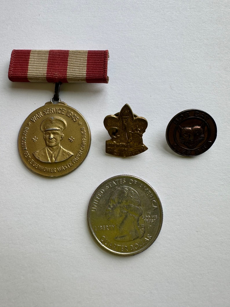 Vintage Boy Scout War Service Medal 1945 , Bob Cat Cubs, Strengthen the ...